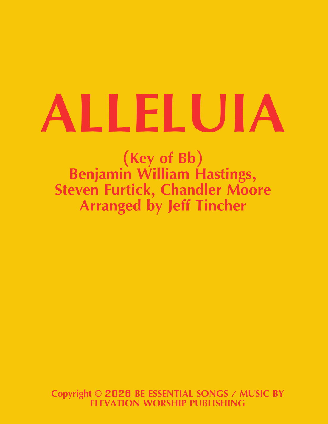 Alleluia (arr. Jeff Tincher) by Chandler Moore Sheet Music for Piano ...