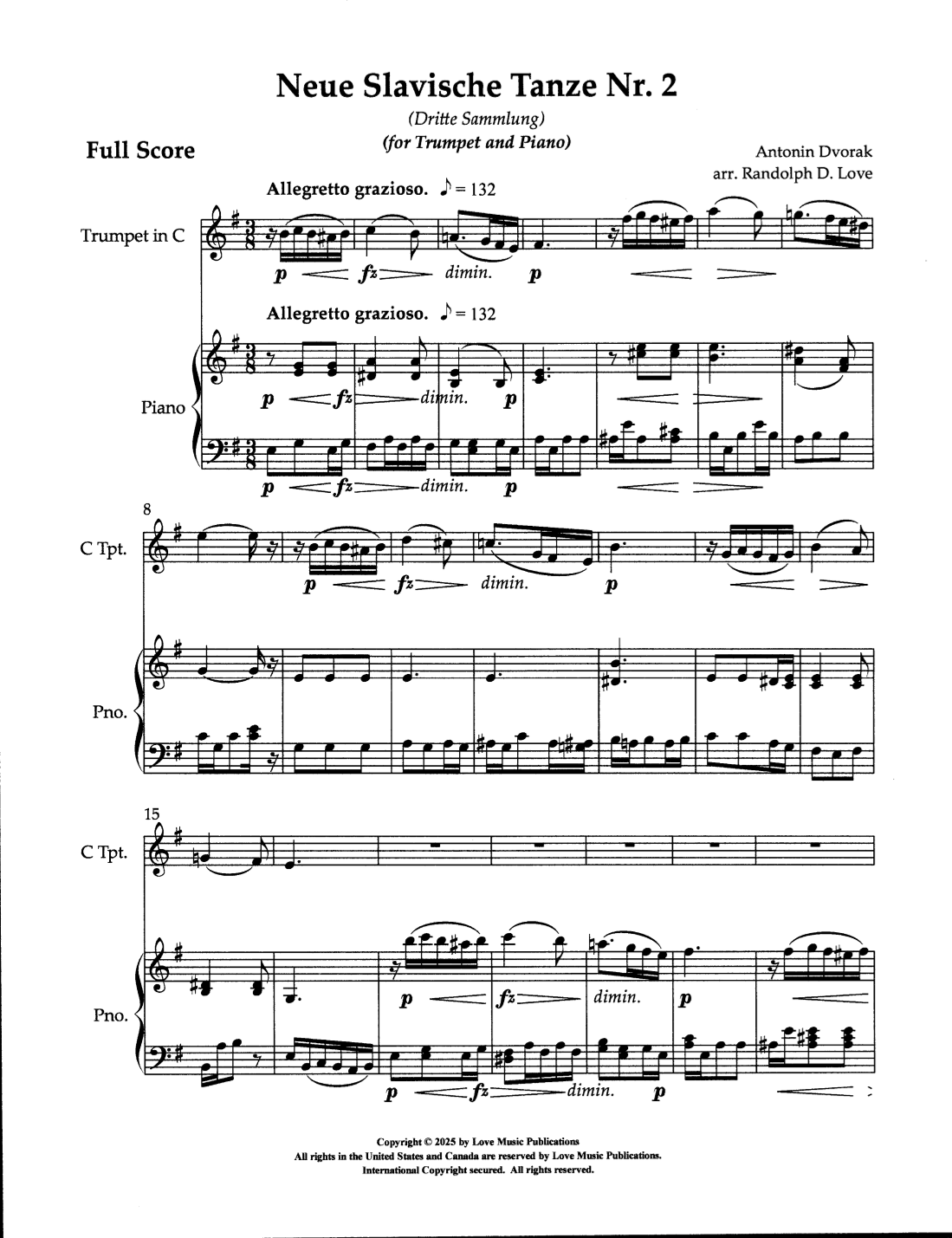 Neue Slavische Tanze Nr. 2 (Heft I) (arr. Dr. Randolph D. Love) by ...