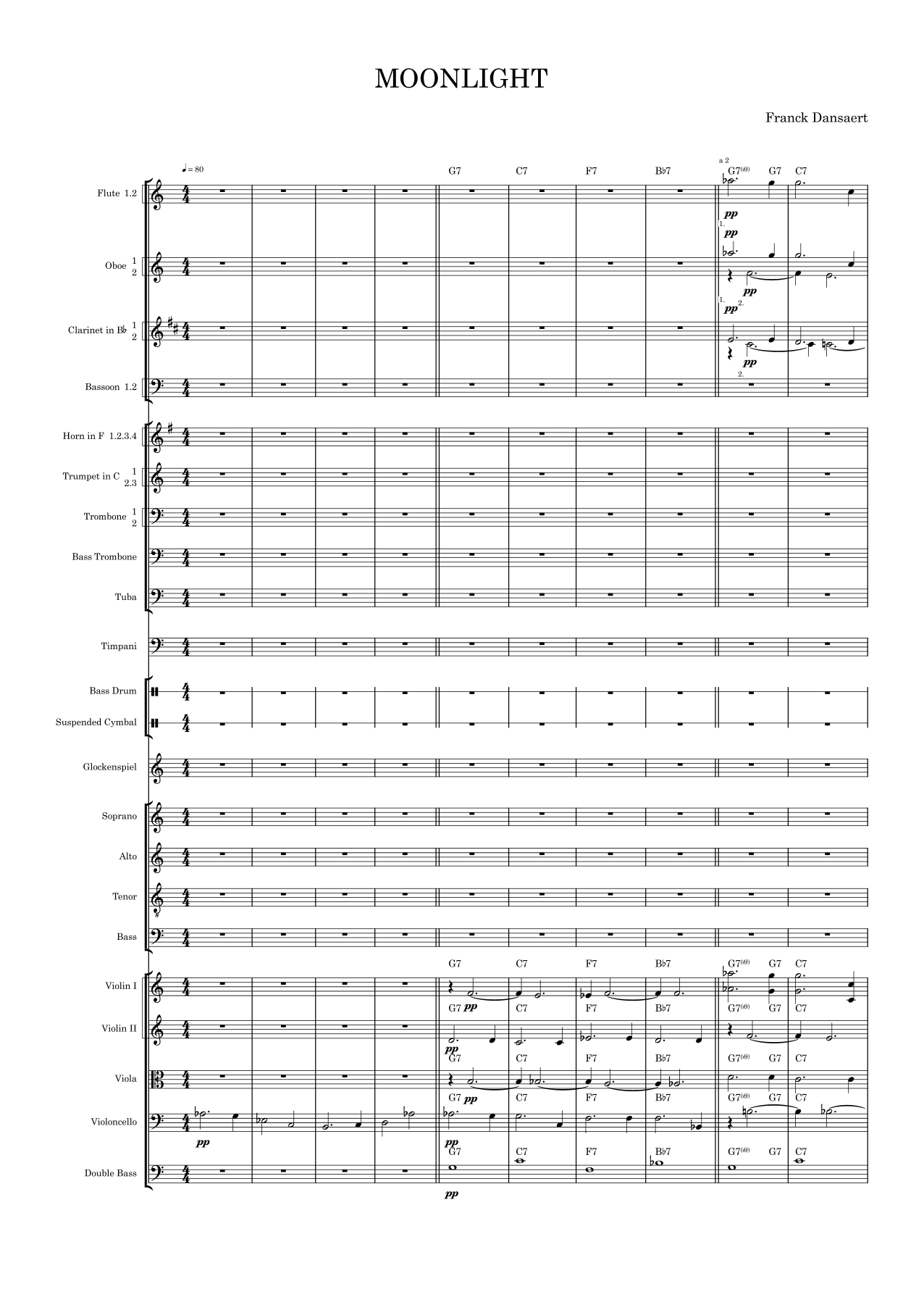 Moonlight - Score Only by Franck Dansaert Sheet Music for Full ...