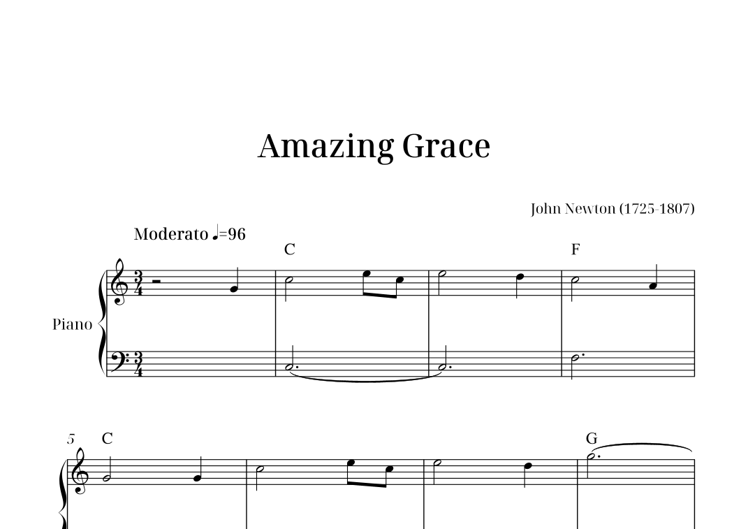 Amazing Grace (arr. Lucas Rodrigues) by John Newton Sheet Music for ...