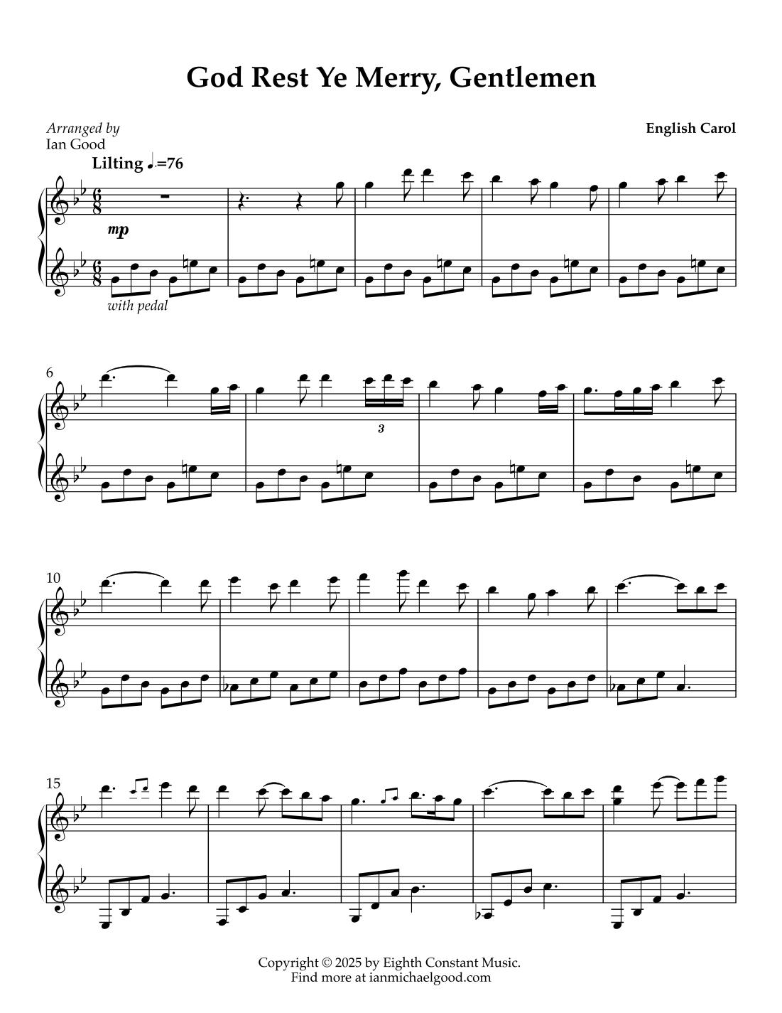 God Rest Ye Merry, Gentlemen (arr. Ian Good) by Traditional Sheet Music ...