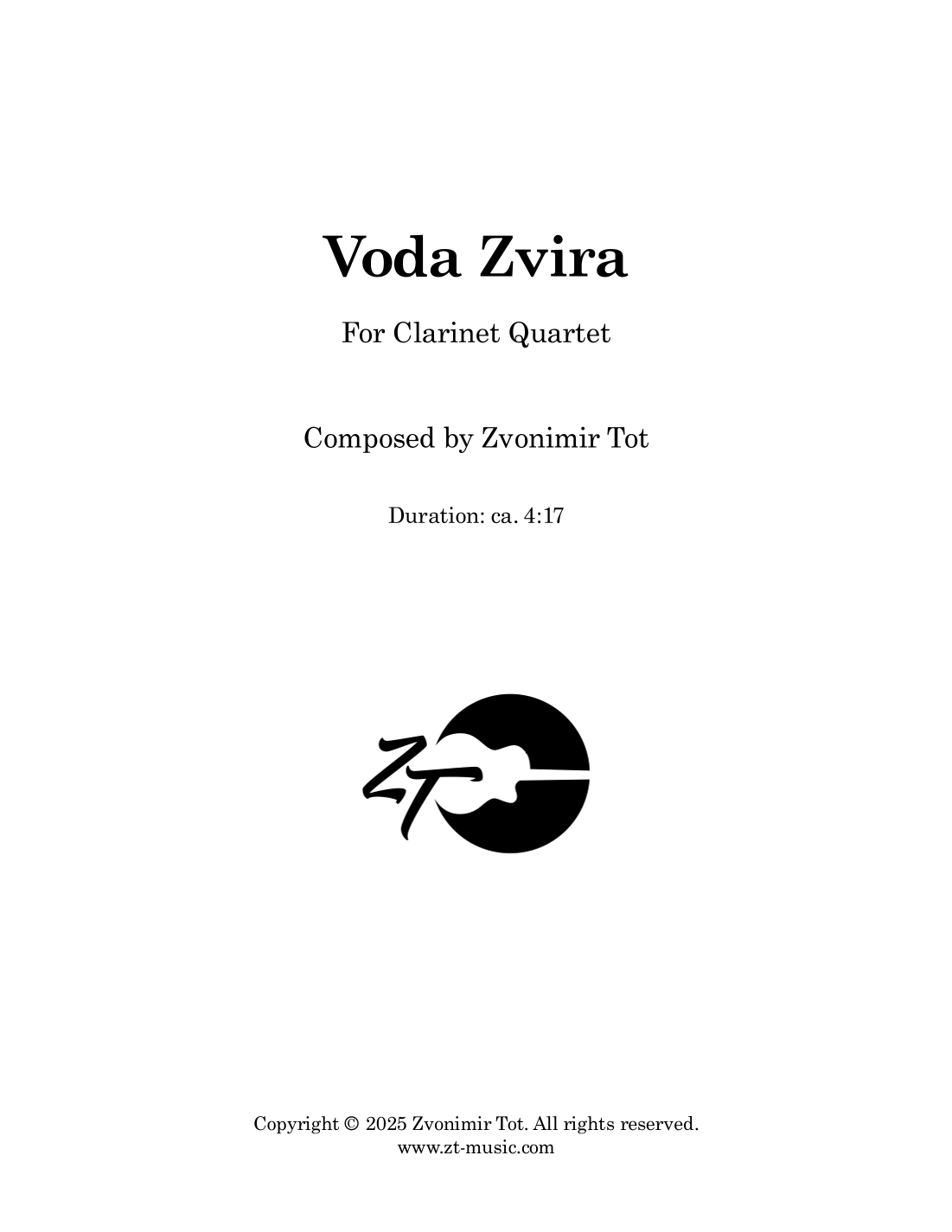 Voda Zvira by Zvonimir Tot Sheet Music for Woodwind Ensemble at Sheet ...