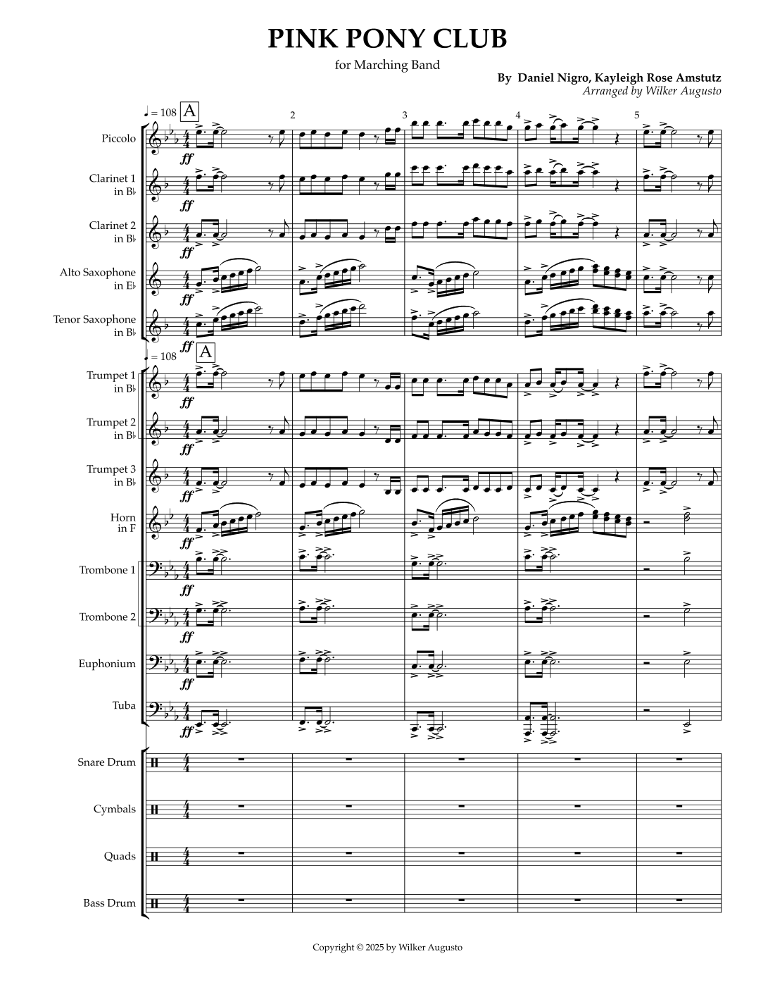 Pink Pony Club (arr. Wilker Augusto) by Chappell Roan Sheet Music for ...