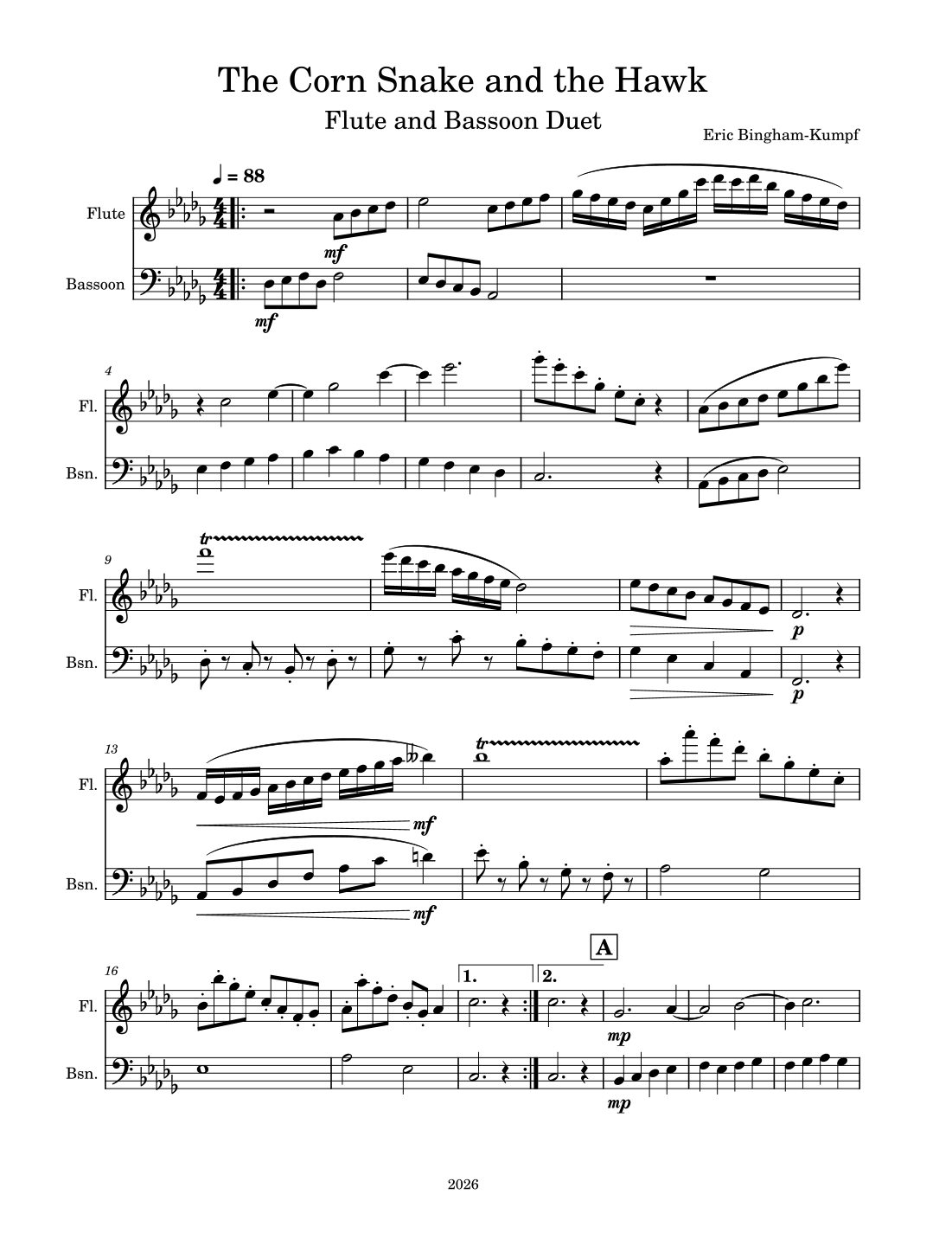 The Corn Snake and the Hawk by Eric Bingham-Kumpf Sheet Music for ...