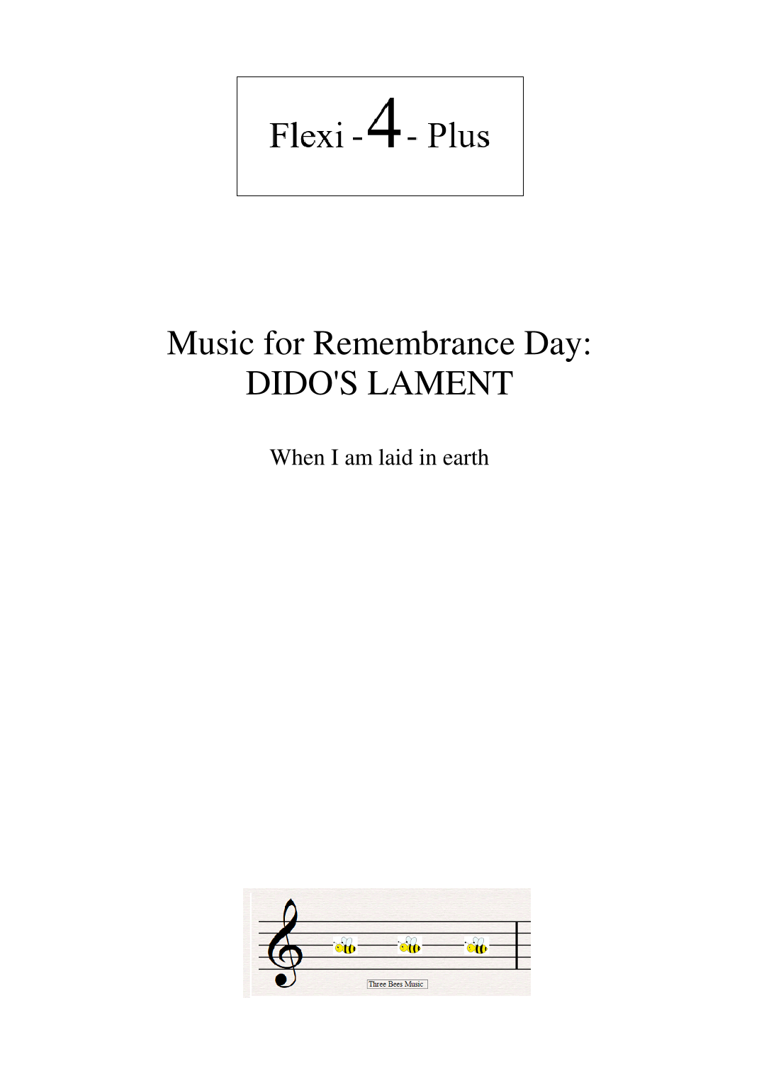 Music for Remembrance Day: DIDO'S LAMENT (arr. Harry Cook) by Henry ...