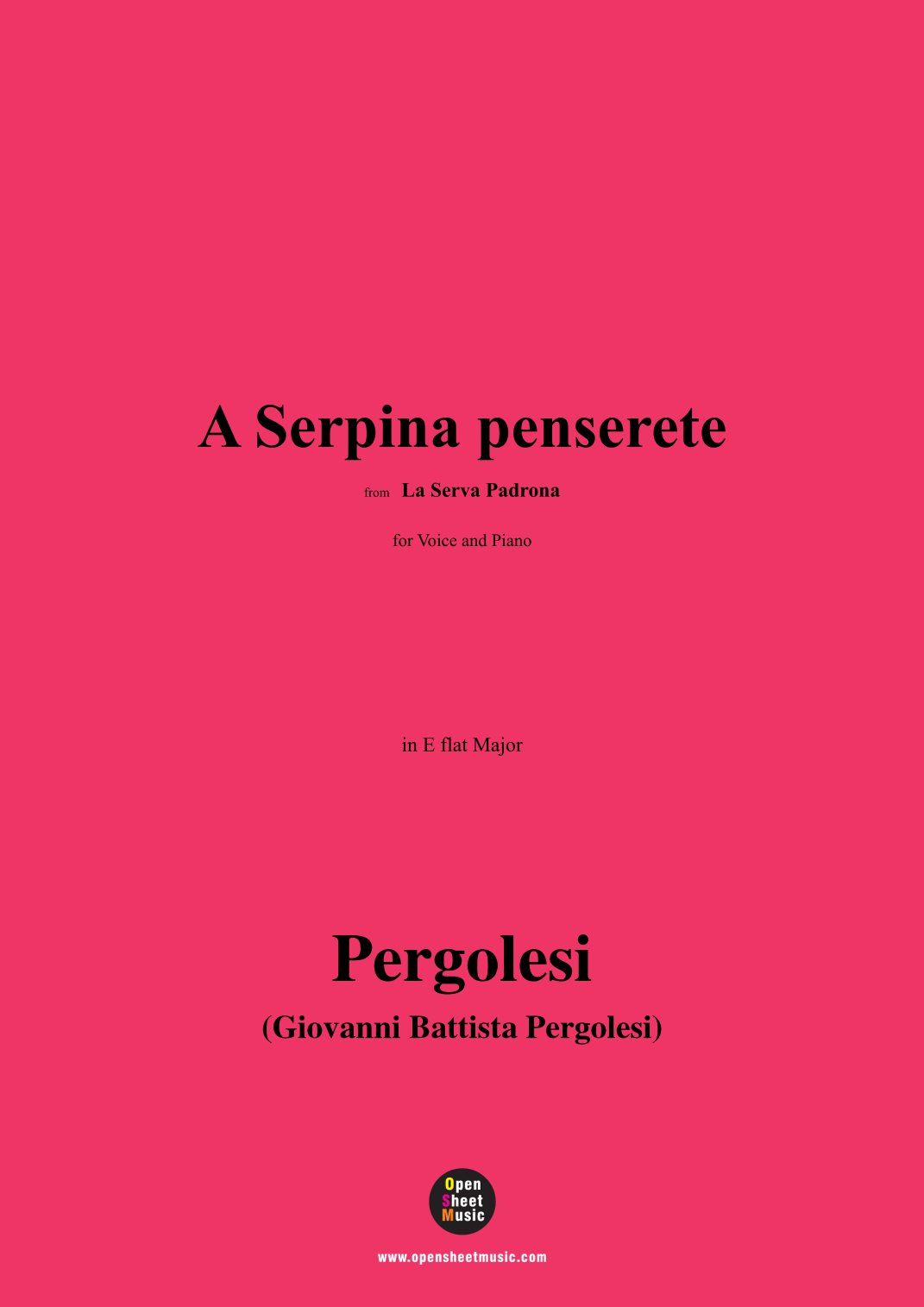 Pergolesi-A Serpina penserete,from La Serva Padrona,in E flat Major ...