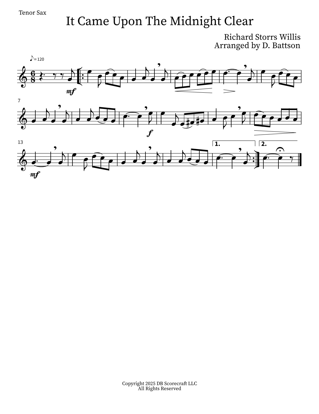 It Came Upon The Midnight Clear (arr. Douglas Battson) by Douglas ...