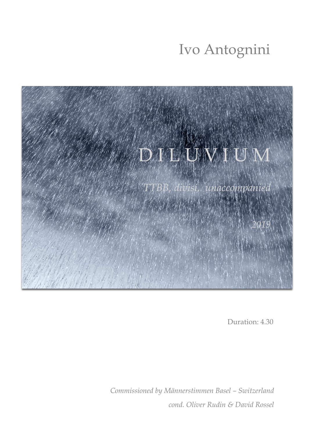 DILUVIUM Noten | Ivo Antognini | Chor TTBB