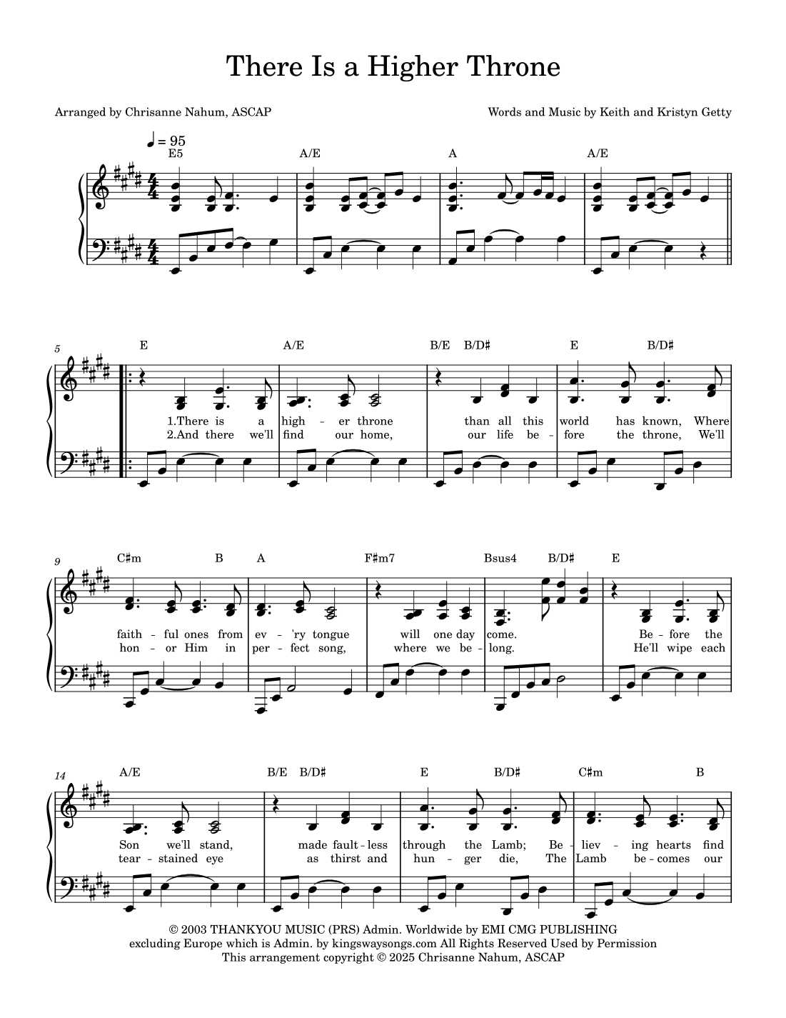 There Is A Higher Throne (arr. Chrisanne Nahum, ASCAP) by Keith Getty ...