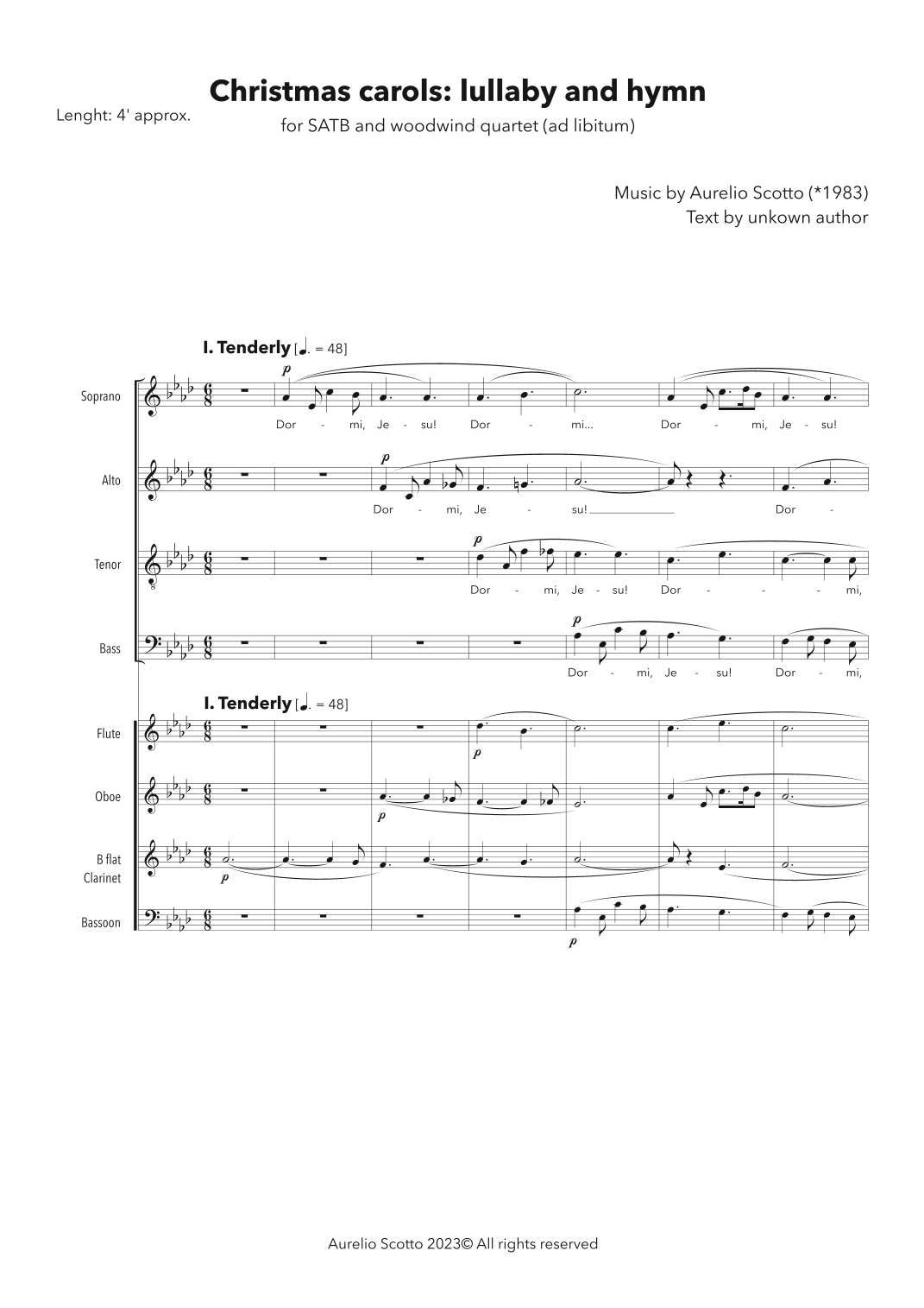 Christmas Carols: Lullaby and Hymn Sheet Music | Aurelio Scotto ...