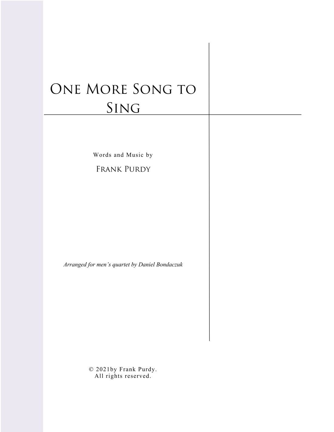 One More Song to Sing by Frank Purdy Sheet Music for TTBB Choir at ...