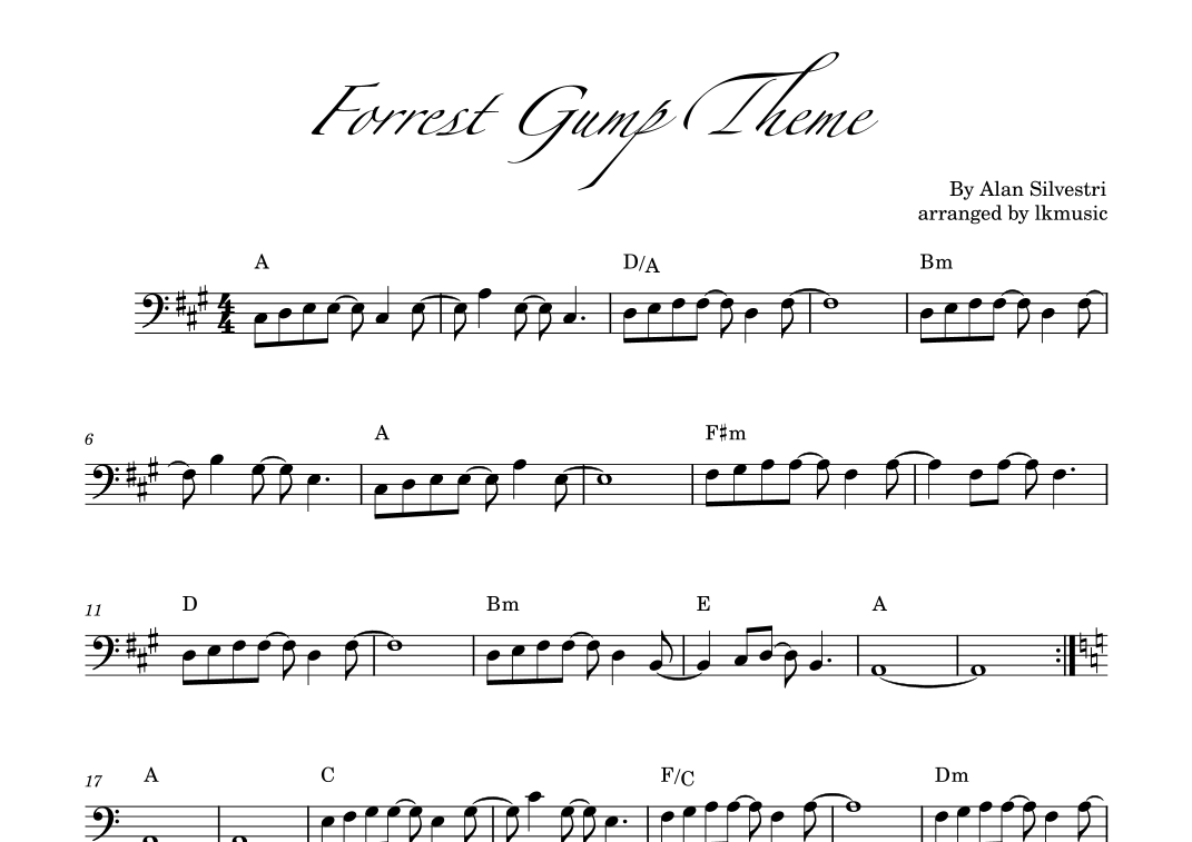 Forrest Gump - Main Title (Feather Theme) (arr. Lkmusic) par Alan ...