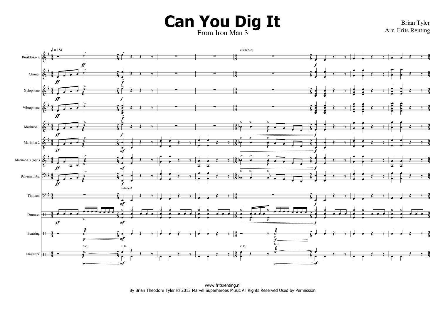 Can You Dig It (arr. Frits Renting) por Brian Theodore Tyler Partituras ...
