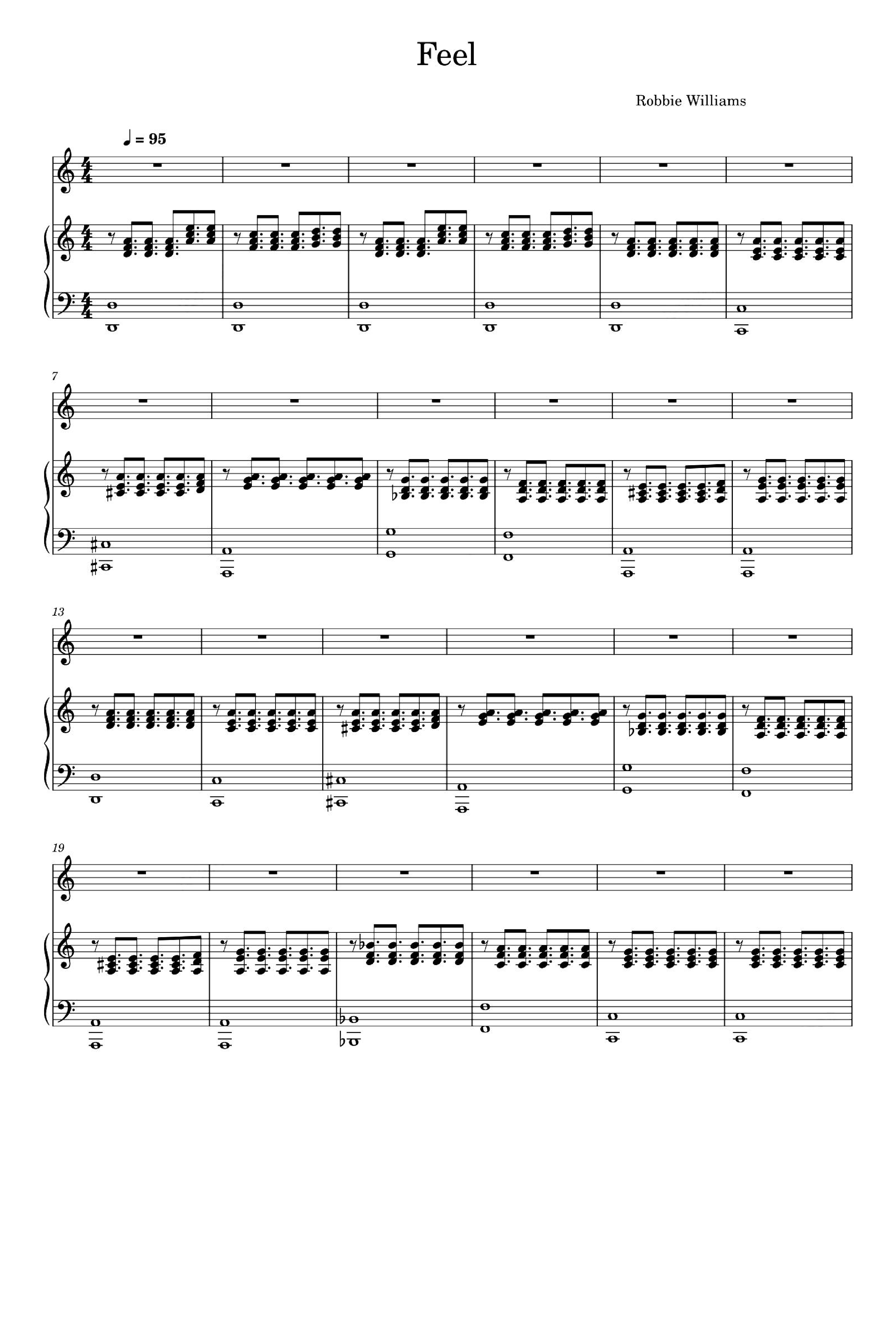 Feel (arr. Robbie Williams) by Guy Chambers Sheet Music for Piano ...
