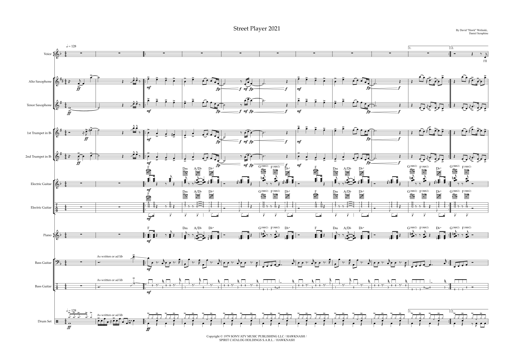 Street Player (arr. Jasper Elliott) by David "Hawk" Wolinski Sheet ...