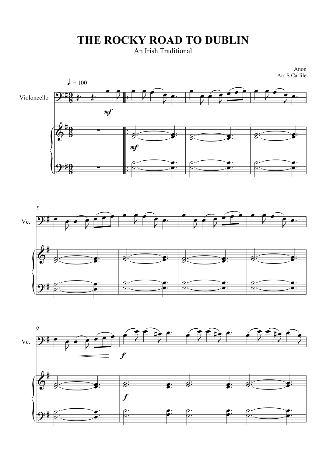 The Rocky Road To Dublin arr SCMusic By Irish Traditional Sheet The Rocky Road To Dublin arr SCMusic By Irish Traditional Sheet
