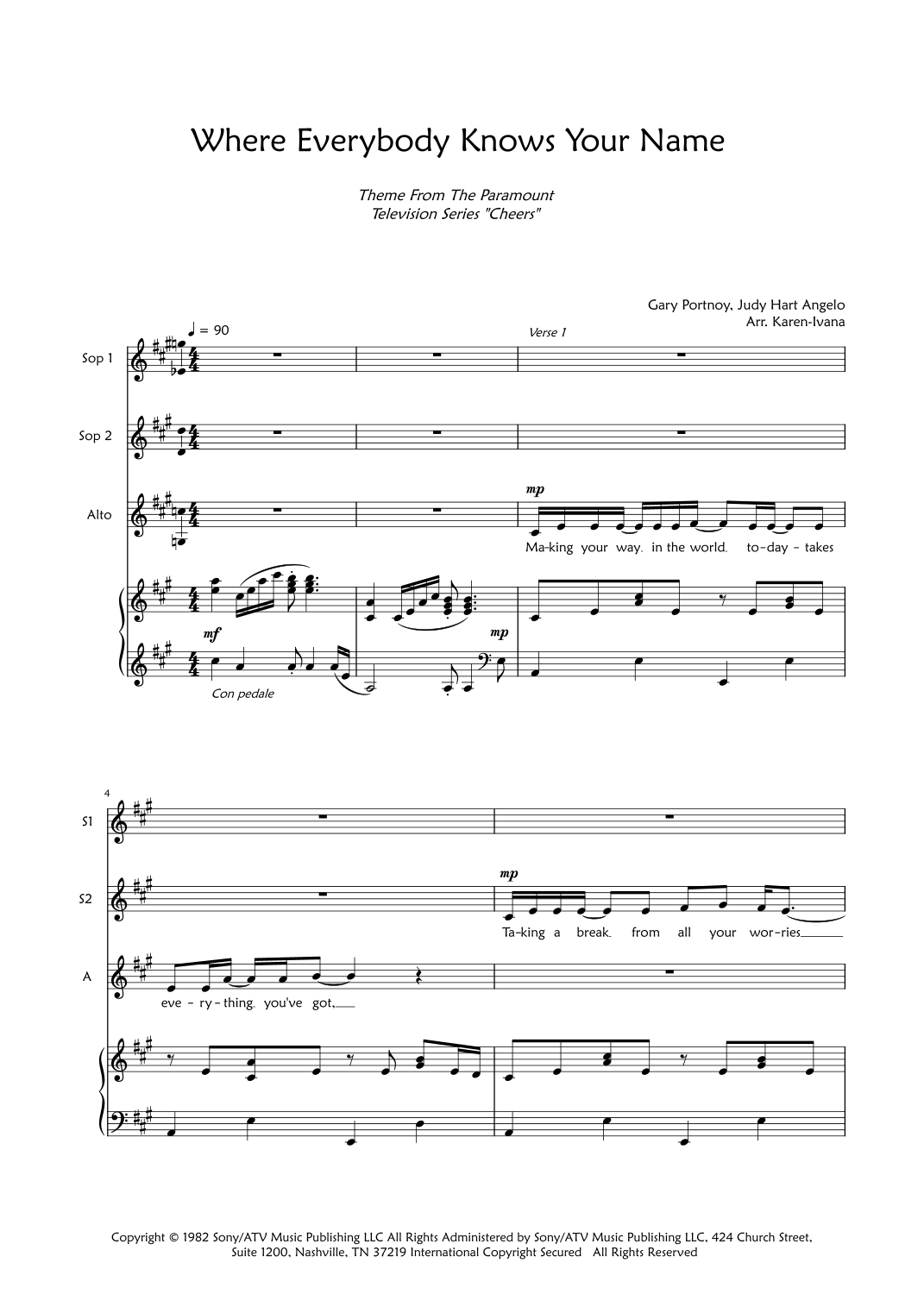 Where Everybody Knows Your Name (arr. Karen Ivana) by Gary Portnoy ...