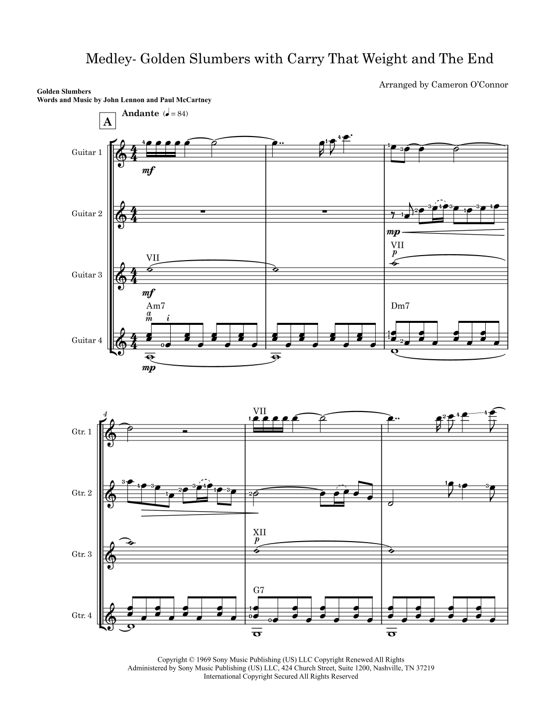 Medley: Golden Slumbers with Carry That Weight and The End (arr ...