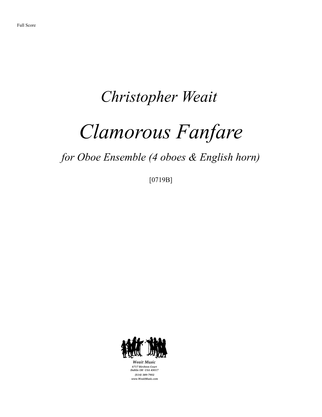 Clamorous Fanfare for 4 oboes and English horn (1’27) by Christopher ...