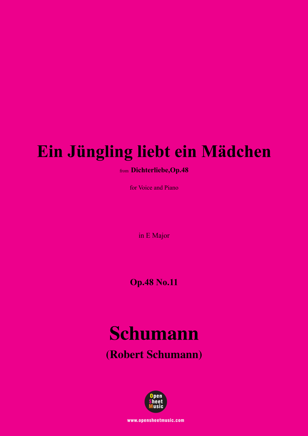 R. Schumann-Ein Jungling liebt ein Madchen,in E Major (arr. OSM Press ...