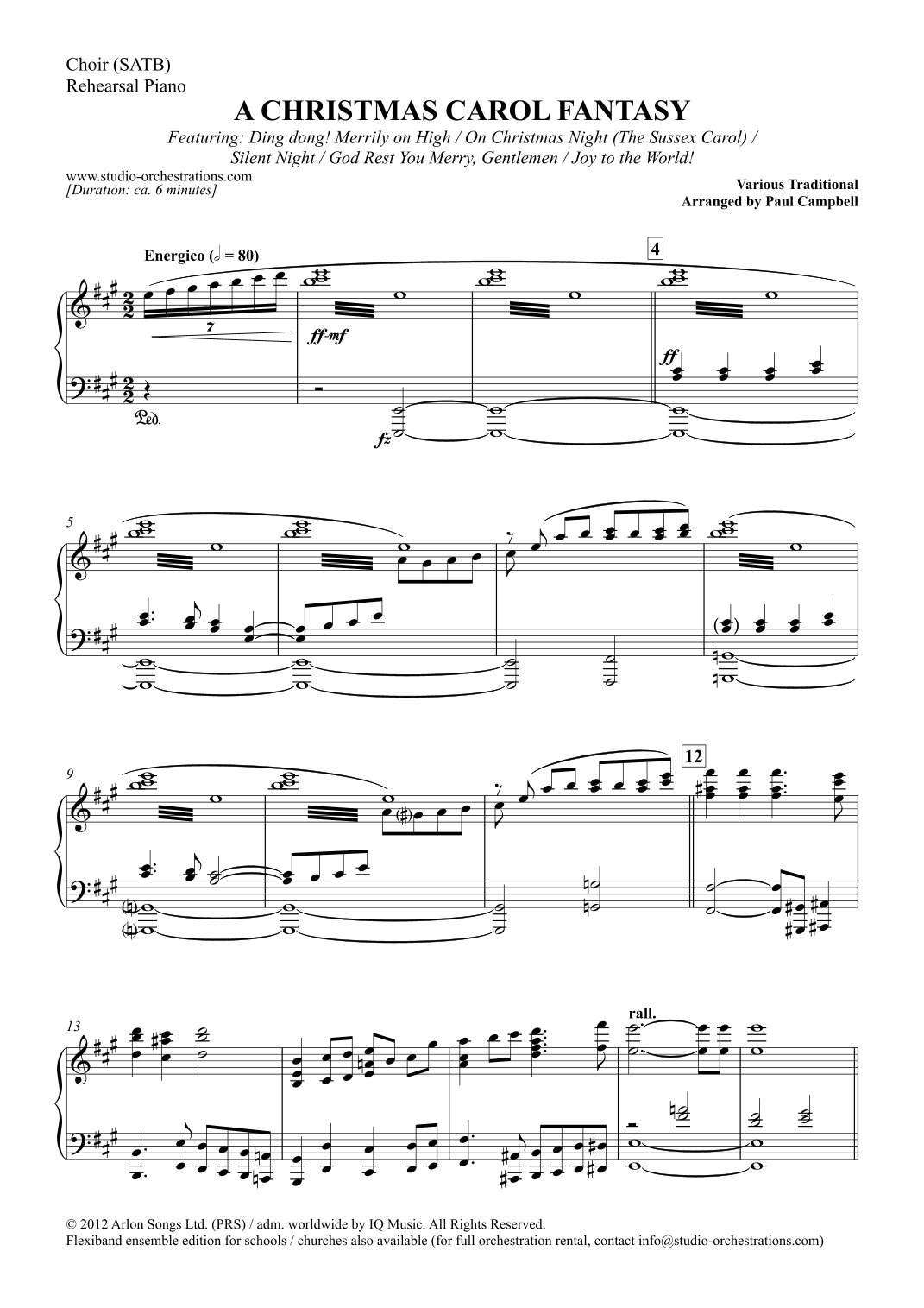 A Christmas Carol Fantasy (arr. Paul Campbell / Studio Orchestrations ...