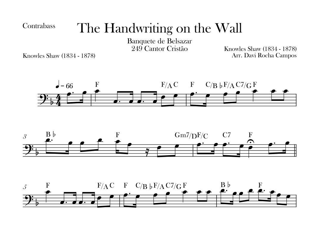 The Handwriting on the Wall (arr. Davi Rocha Campos) by Davi Rocha ...