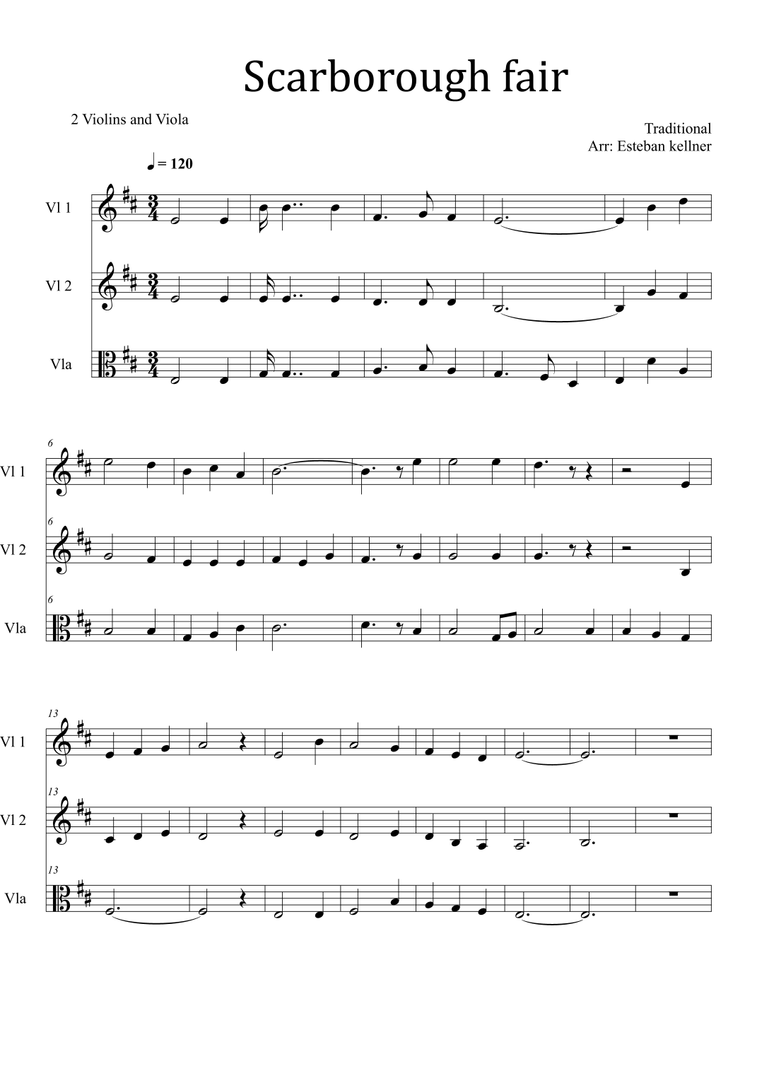 Scarborough Fair (arr. Esteban Kellner) par Simon and Garfunkel ...