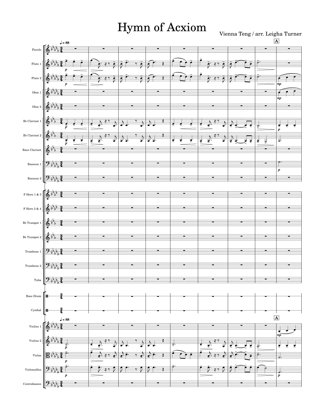 Hymn Of Acxiom (arr. Leigha Turner) by Vienna Teng Sheet Music for Full ...