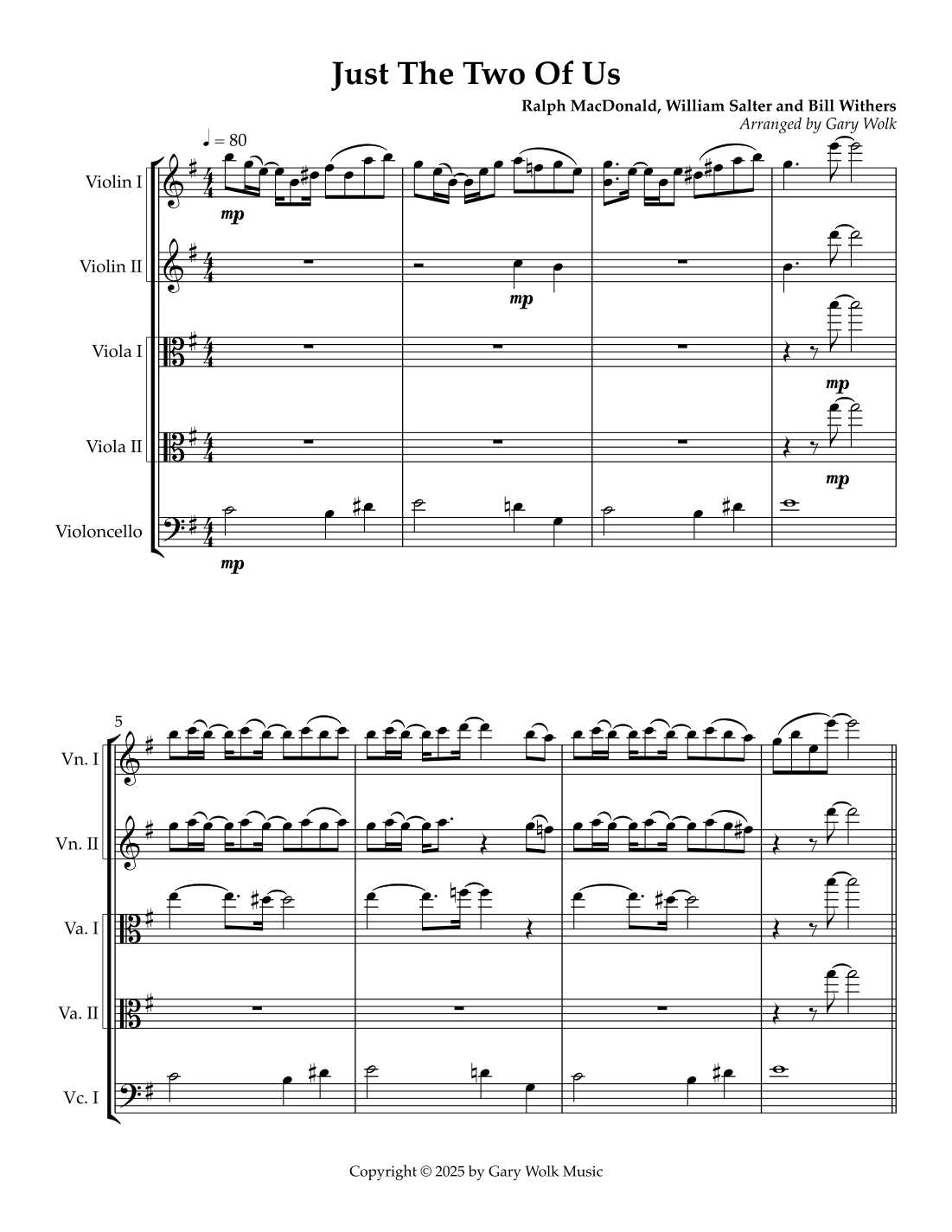 Just The Two Of Us (arr. Gary Wolk) by Grover Washington Jr. With Bill ...
