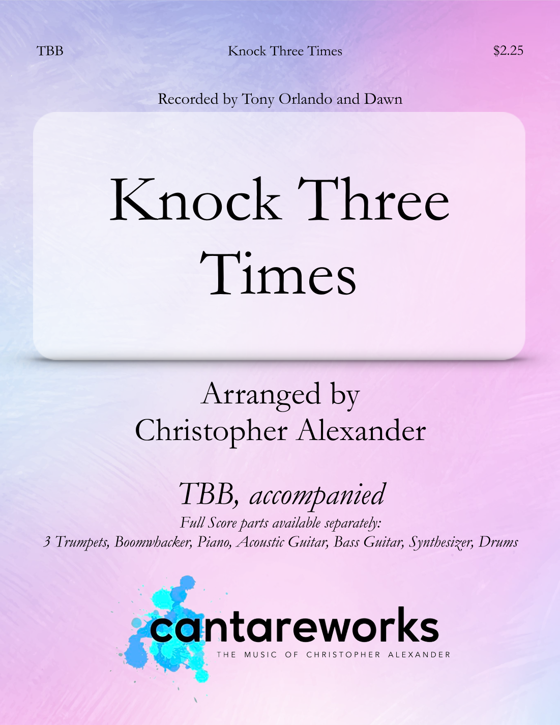 Knock Three Times (arr. Christopher Alexander by Dawn Sheet Music for ...