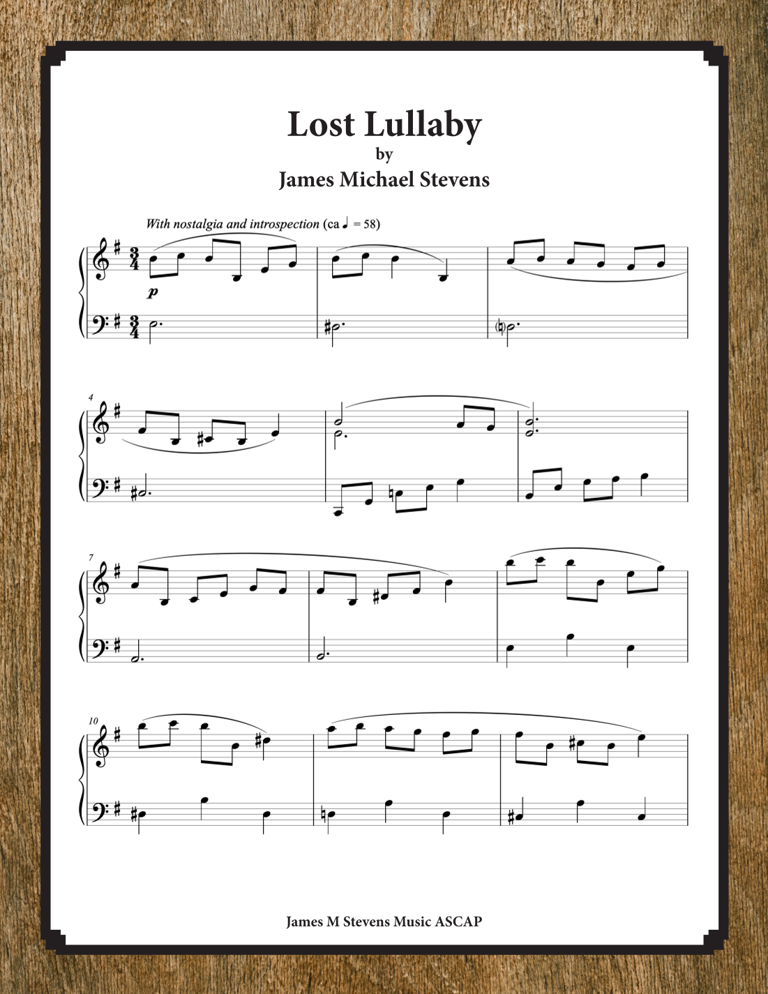 Lost Lullaby by James Michael Stevens Sheet Music for Piano Solo at ...