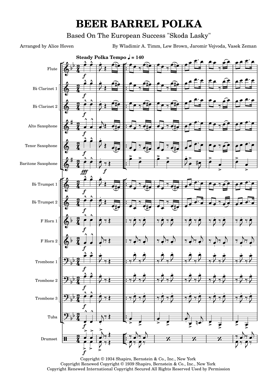Beer Barrel Polka (Roll Out The Barrel) (arr. Alice Hoven) by Bobby ...