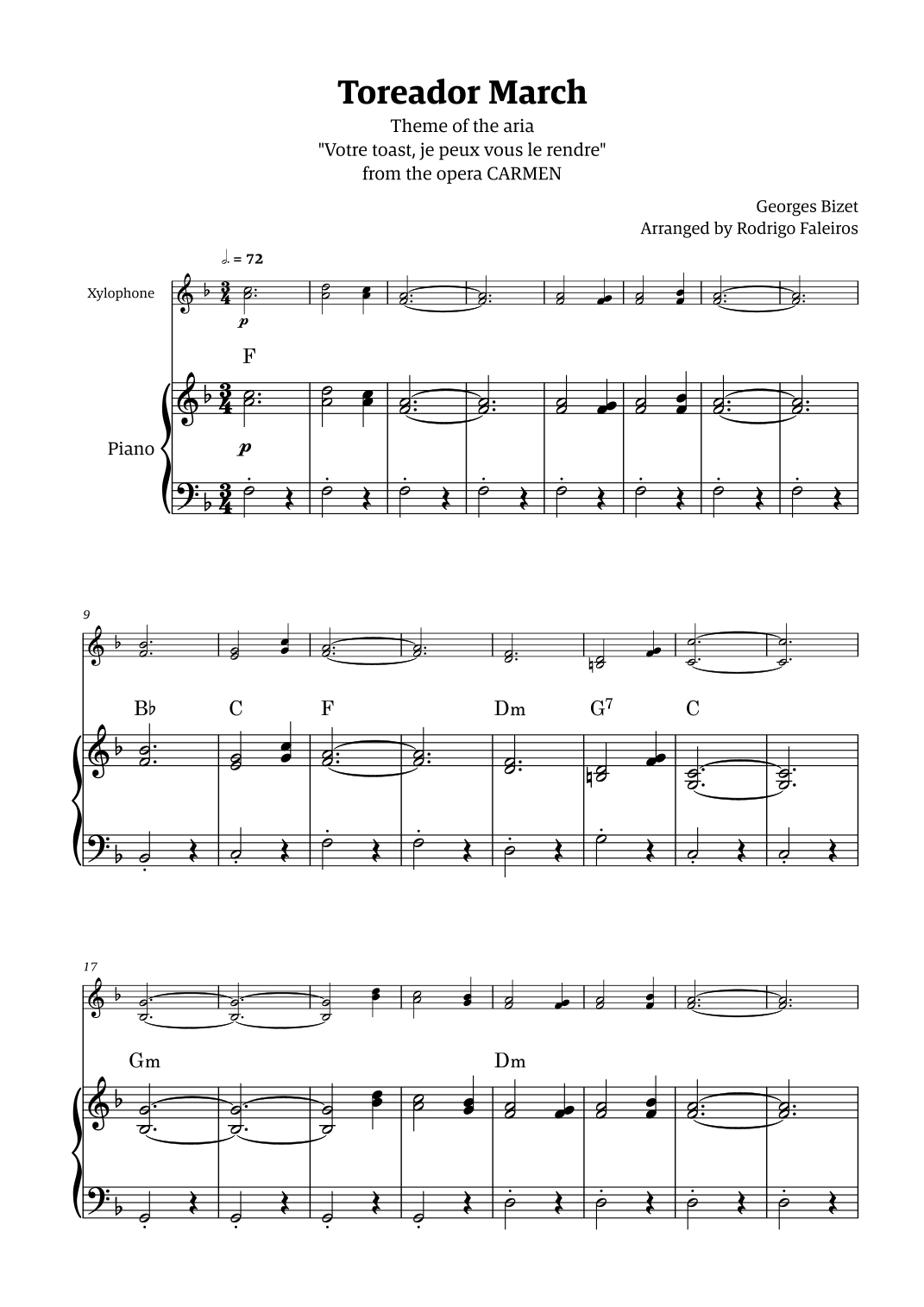 Toreador March (from the opera Carmen) - easy version (arr. Rodrigo ...