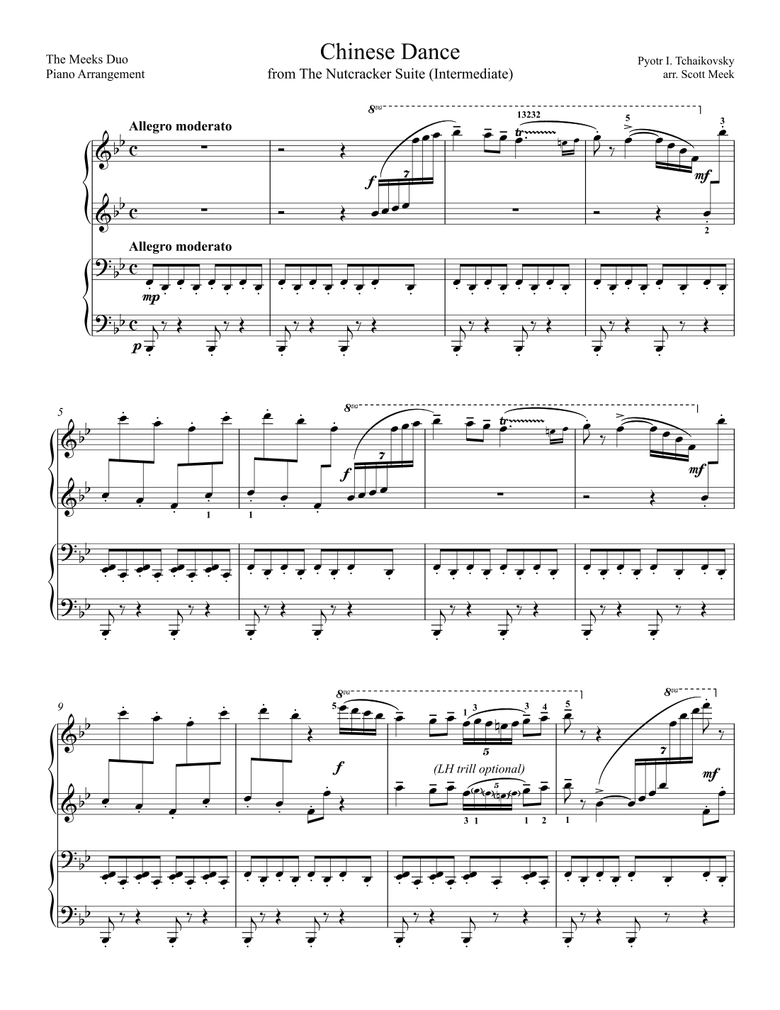 Tchaikovsky - Chinese Dance from The Nutcracker (Intermediate piano ...