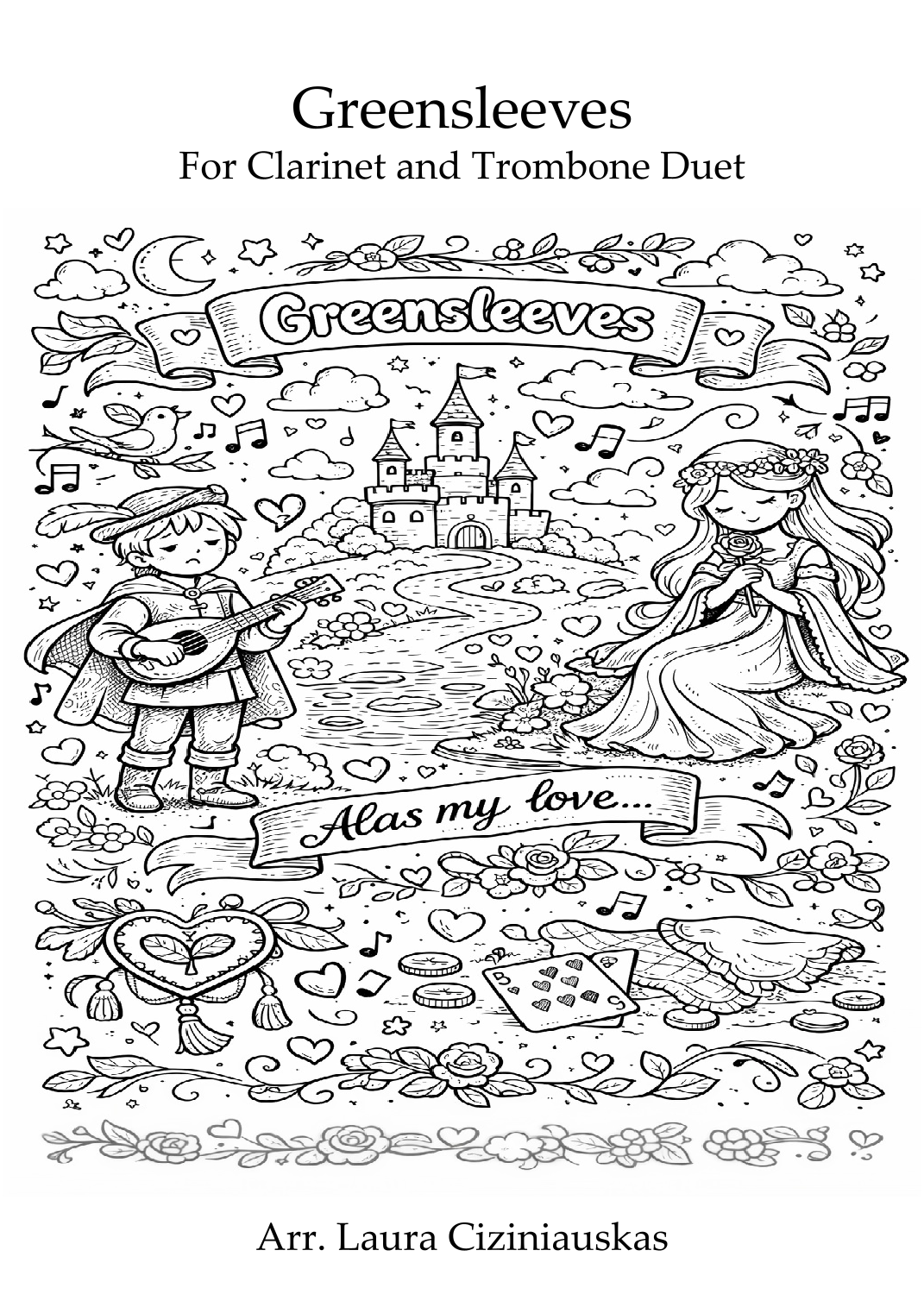 Greensleeves – Easy Traditional Clarinet and Trombone Duet A Minor ...