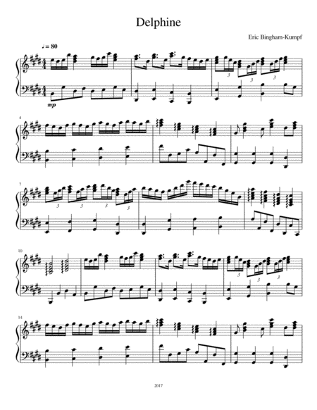 Delphine by Eric Bingham-Kumpf Sheet Music for Piano Solo at Sheet ...