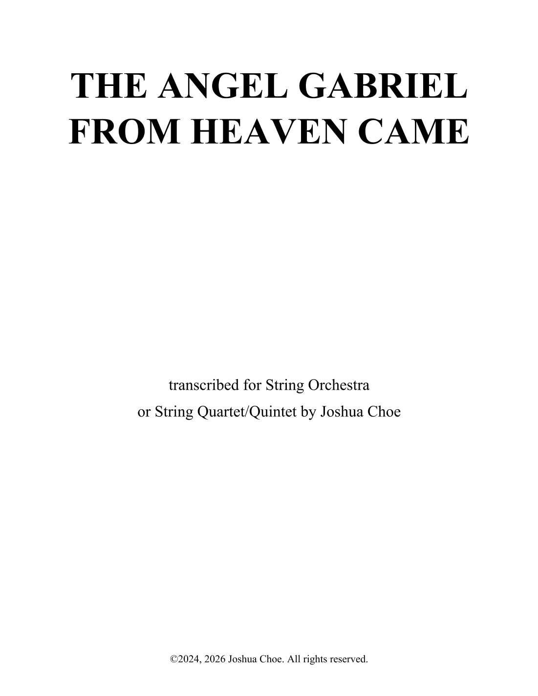 The Angel Gabriel from Heaven Came (Original Harmonization) (arr ...