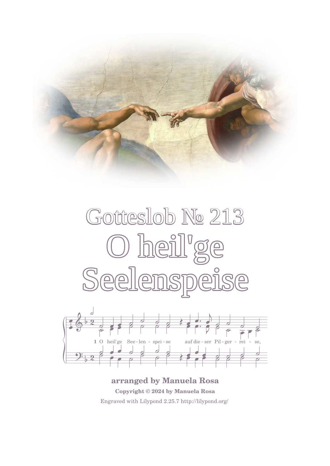 O heil'ge Seelenspeise (Gotteslob 213 easy organ manualiter; Orgel ...