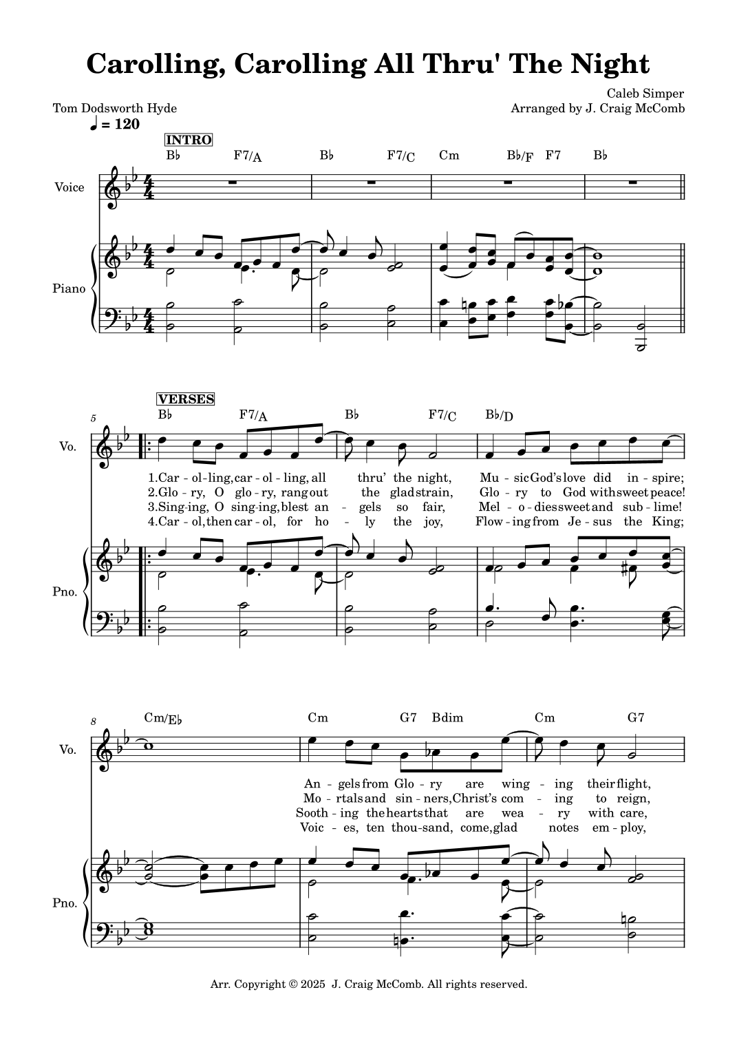 Carolling, Carolling All Thru' the Night (arr. J. Craig McComb) by ...