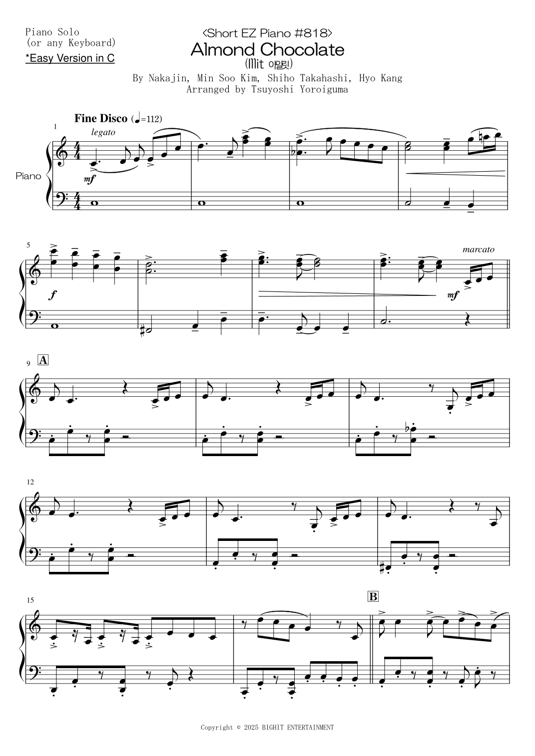 Almond Chocolate (arr. Tsuyoshi Yoroiguma) by ILLIT Sheet Music for ...