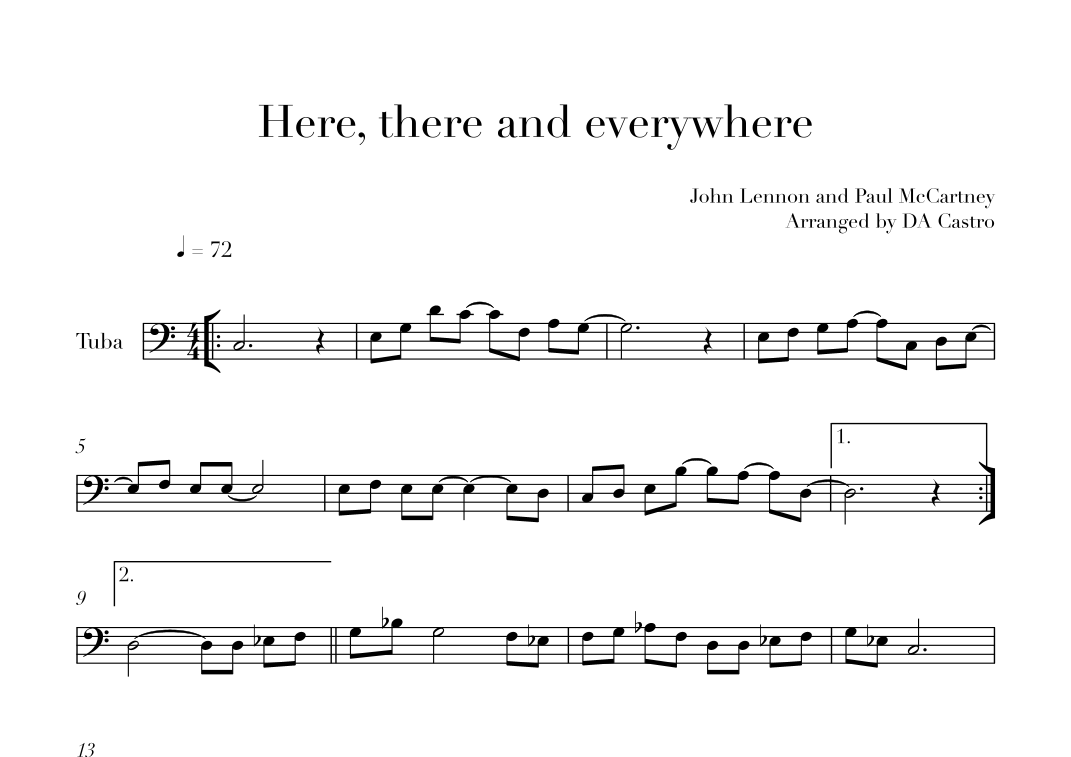 Here, There And Everywhere (arr. DA Castro) by George Benson Sheet ...