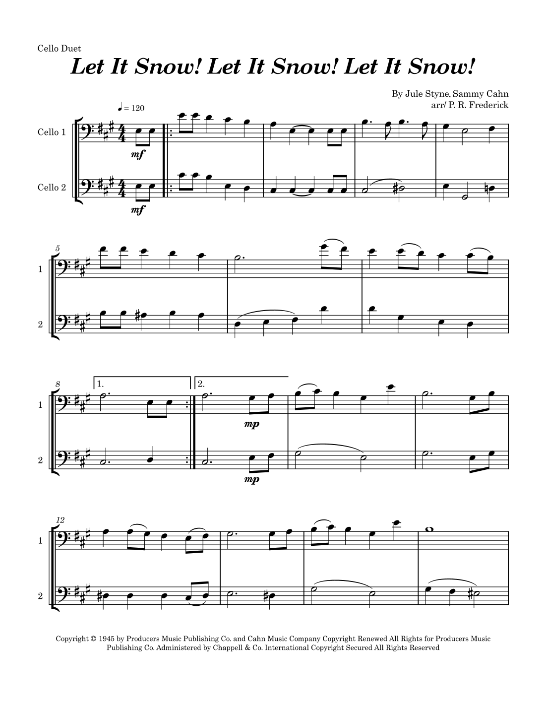 Let It Snow! Let It Snow! Let It Snow! (arr. P. R. Frederick) by Dean ...