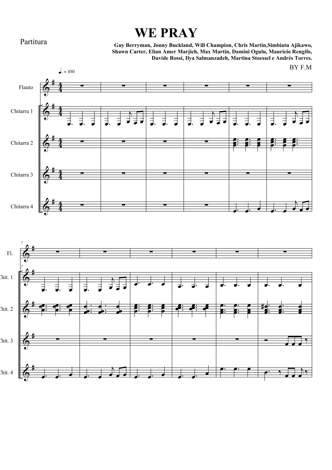 We Pray (arr. Francesco Marlon Marasa) by Coldplay (With Little Simz ...