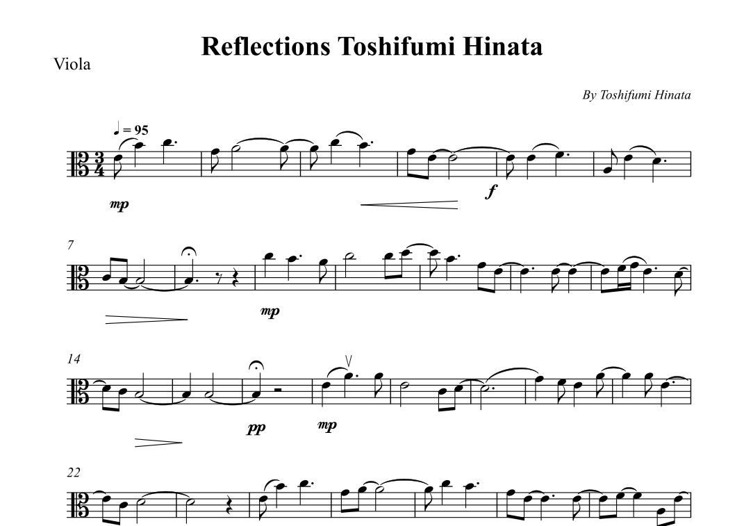 Reflections Toshifumi Hinata (arr. Wesley S. SIlva) by Toshifumi Hinata ...