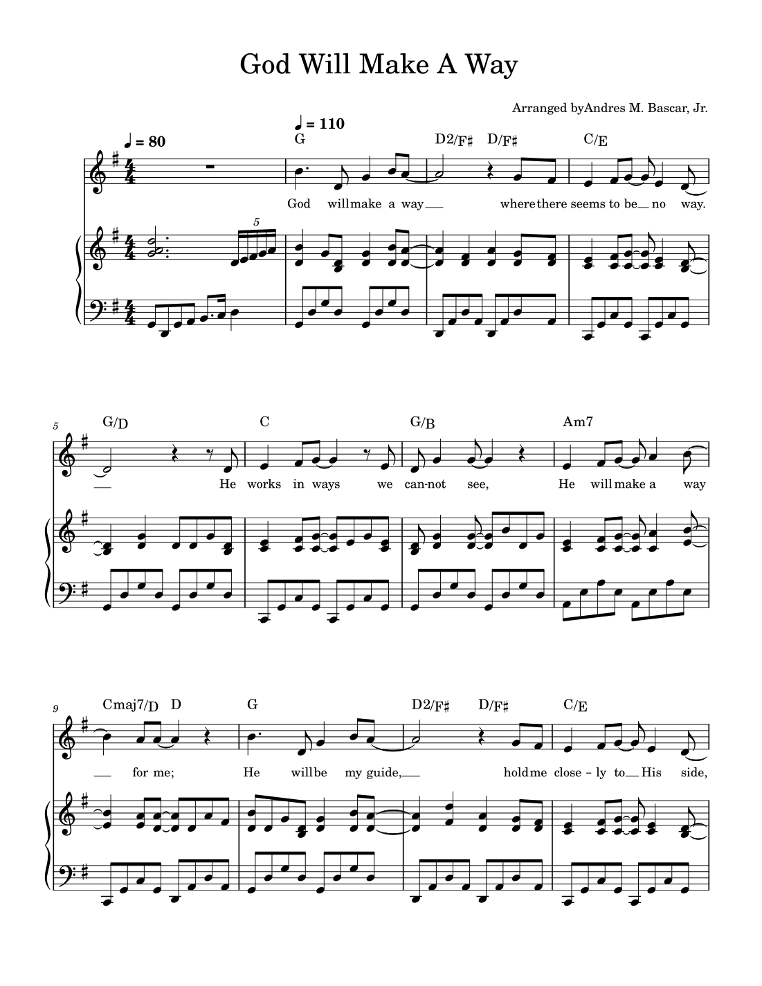 God Will Make a Way (arr. Andres M Bascar Jr) von Andres M Bascar Jr Noten zum Klavier & Gesang ...