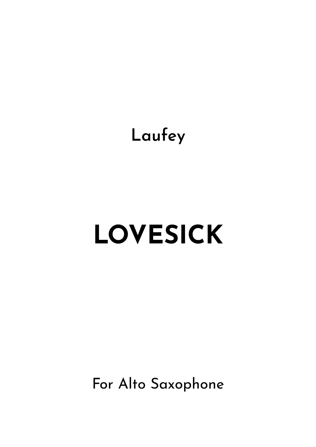 Lovesick (arr. Jireh J.) by Laufey Sheet Music for Alto Sax Solo at ...