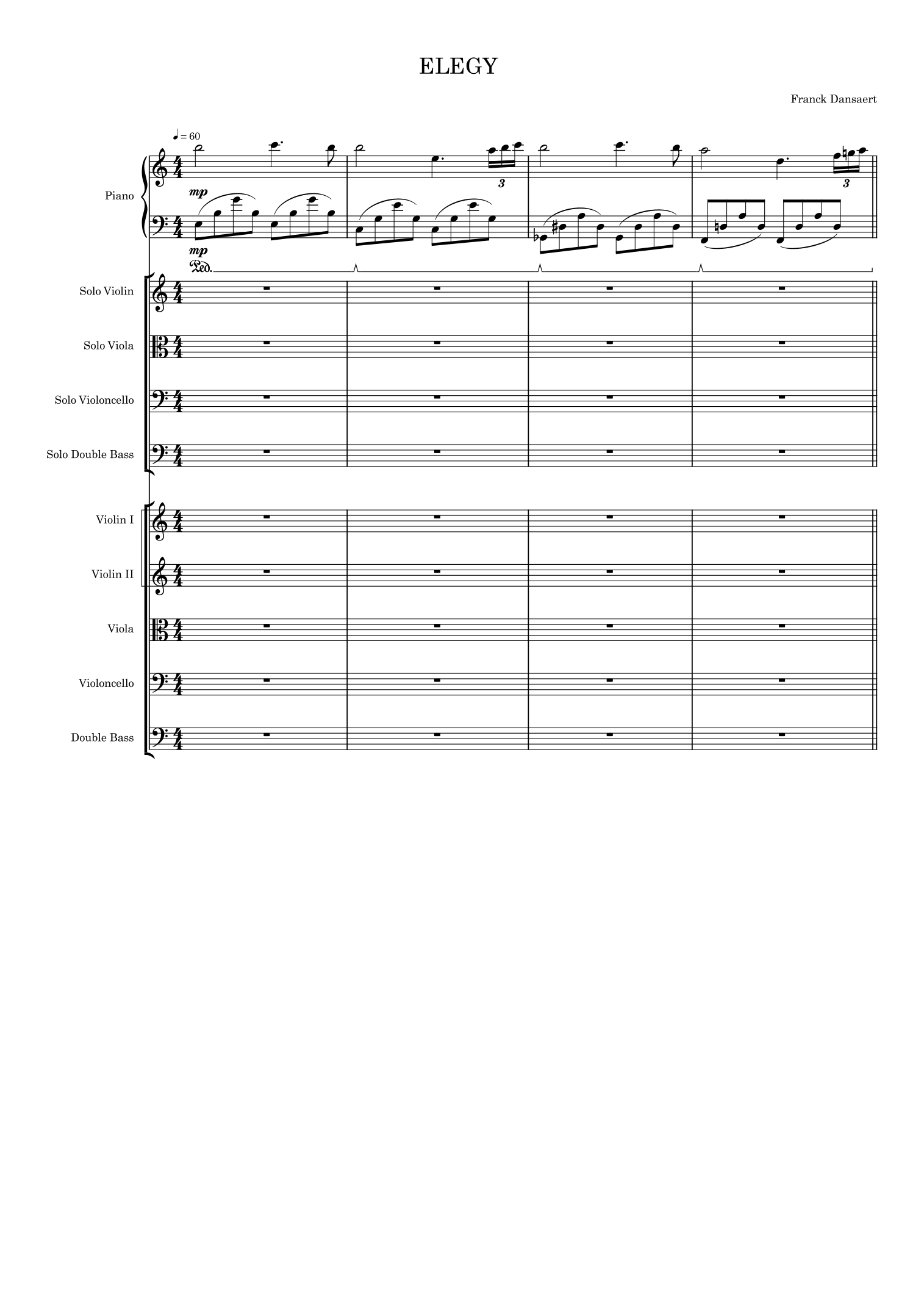 Elegy - Score Only by Franck Dansaert Sheet Music for String Ensemble ...