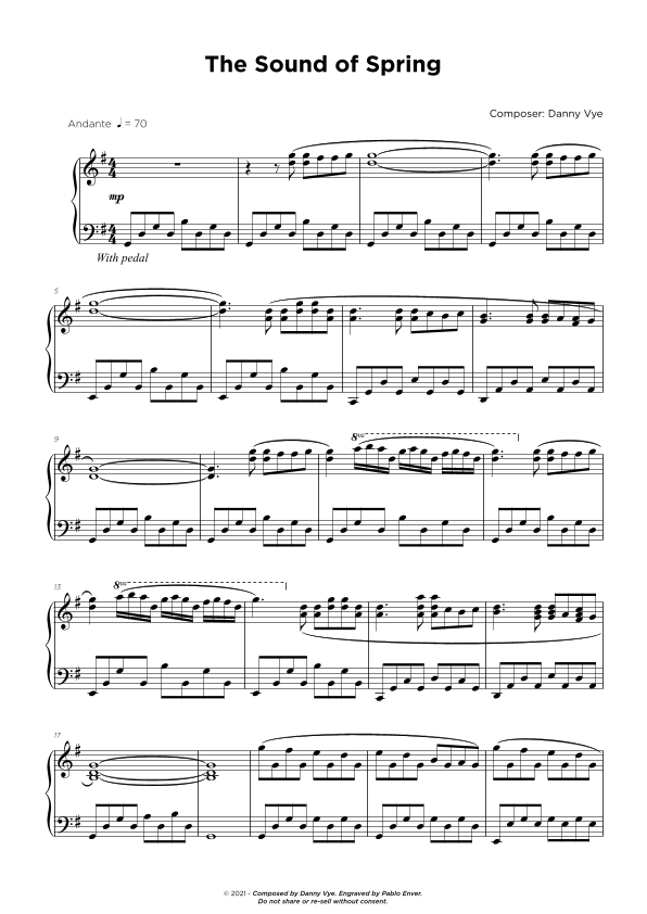 The Sound of Spring by Danny Vye Sheet Music for Piano Solo at Sheet ...