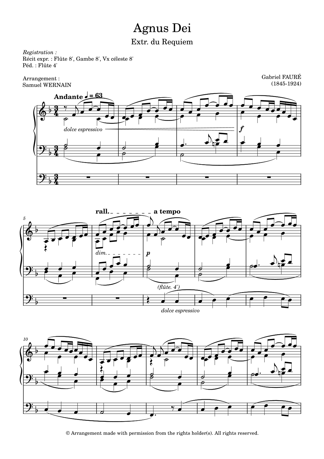 Agnus Dei from Fauré's Requiem - Agnus Dei du Requiem de Fauré (for ...