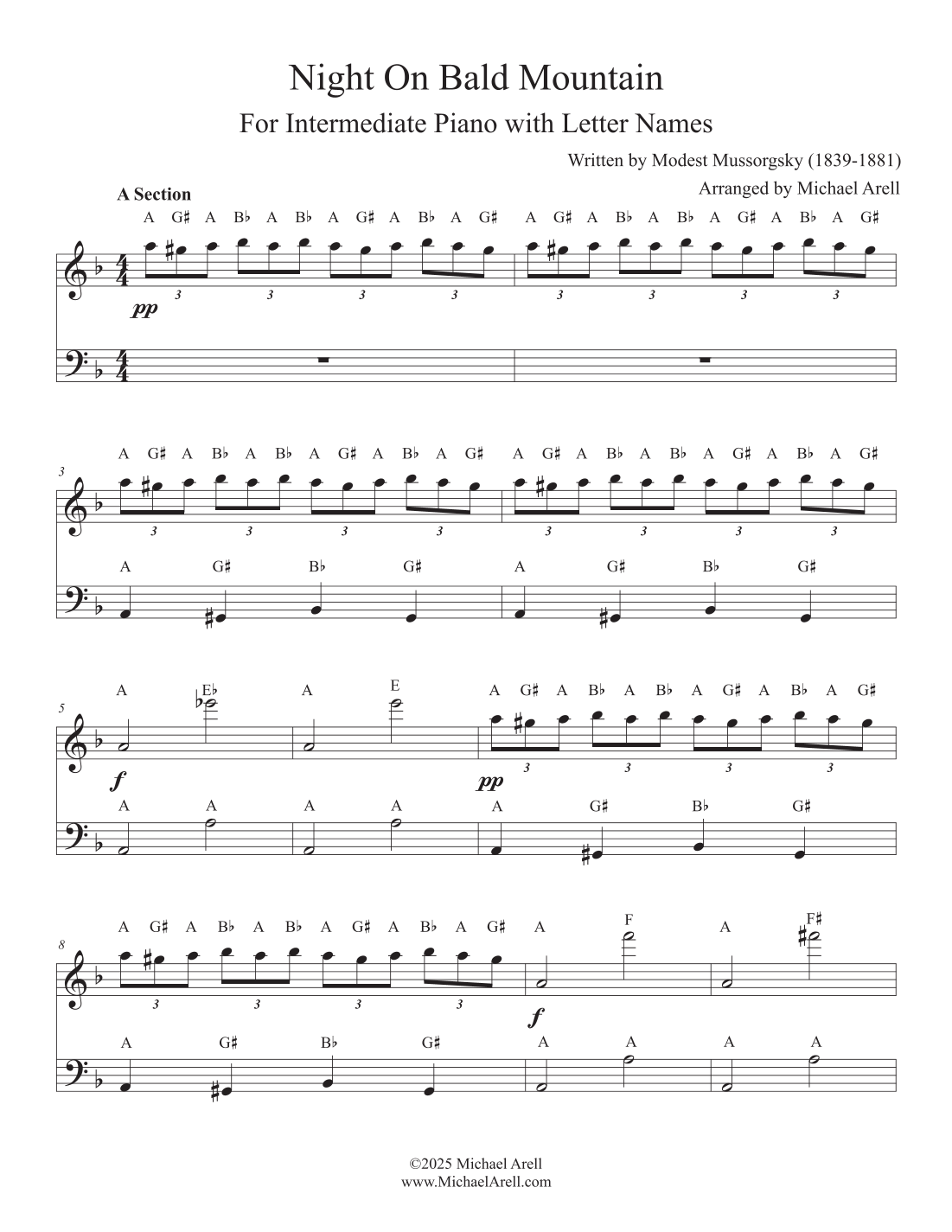 Night On Bald Mountain (arr. Michael Arell) by Modest Mussorgsky Sheet ...